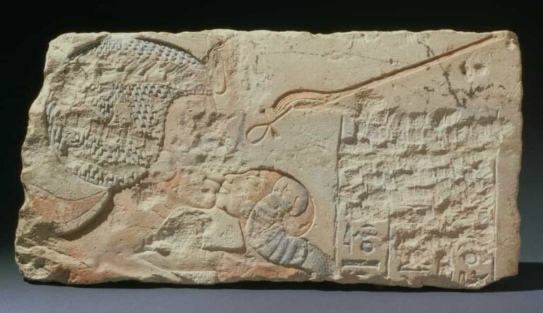 Relief of Queen Nefertiti Kissing her Daughter