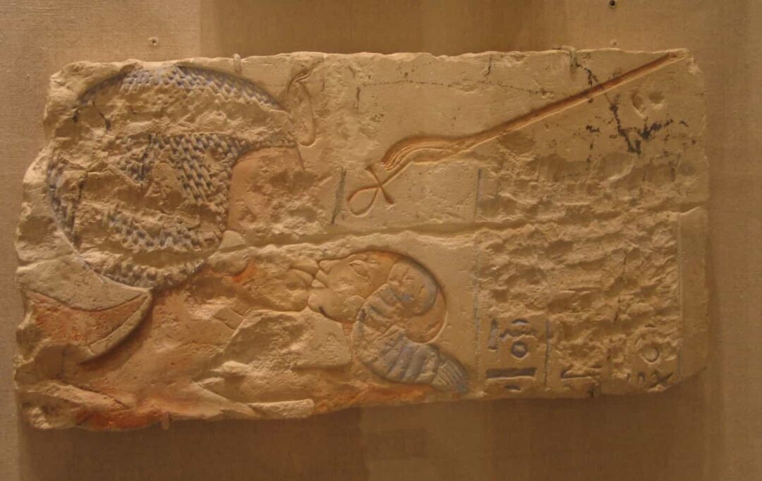 Relief of Queen Nefertiti Kissing her Daughter